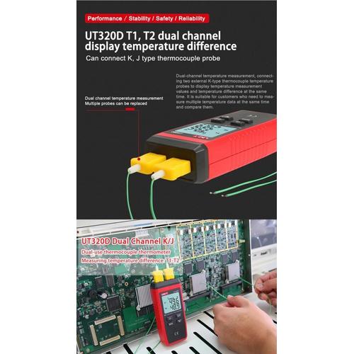 Jual ZL UNI-T Mini Contact Thermometer Dual Channel K/J Thermocouple ...