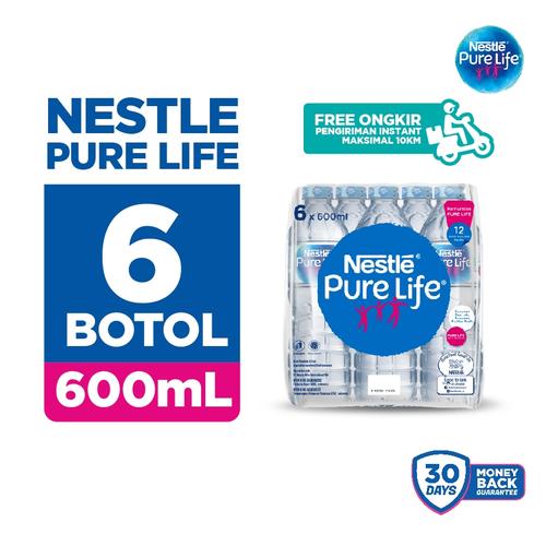 Jual Air Mineral Nestle Pure Life 600mL - [PAKET ISI 6] / Pure Life ...