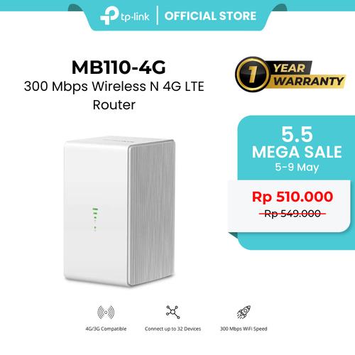 Promo Mercusys MB110-4G 300Mbps Wireless N300 4G LTE Router Plug&Play Router Cicil 0% 3x - Kab ...