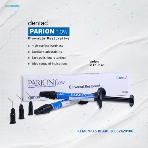Jual Composite flowable composit LIGHT CURE DENTAC parion FLOW komposit RK - A2 SYRINGE - Kota ...