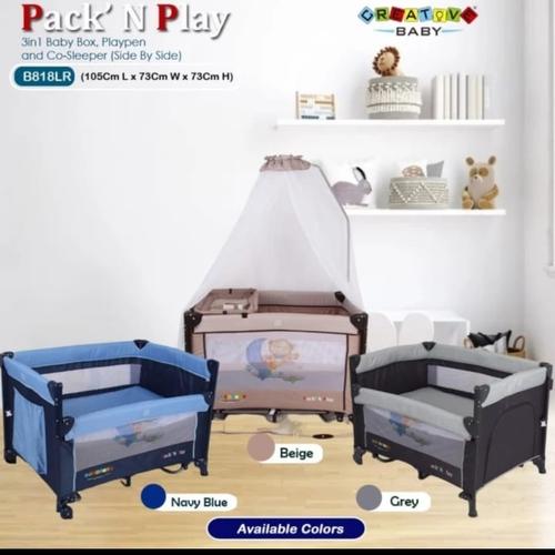 Jual Pack n Play 3in1 Baby Box Playpen and Co-Sleeper (Side by Side ...
