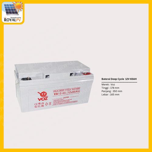 Jual Baterai voz 12v 65ah battery panel surya solar cell ups deep cycle ...