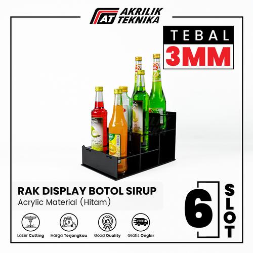Promo Rak Display Botol Sirup / Organizer Minuman Kafe Kopi 6 Slot ...