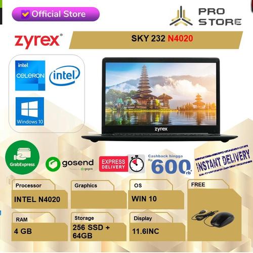 Promo ZYREX SKY 232 NEW GEN N4020 4GB 256GB+64GB W10 14.0FHD BT 2Y ...