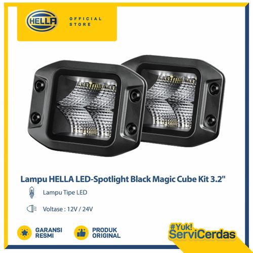 Promo Lampu HELLA LED-Spotlight Black Magic Cube Kit 3.2" - Lampu Mobil ...