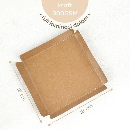 Jual 50pcs tray kraft ukuran 12 x 12cm laminasi cakeboard alas tatakan ...