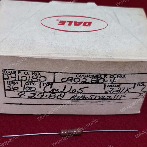 Jual Dale RN65 Metal Film Resistor 2.21K 2K21 2,210 Ohms 1% Rep. 2.2K ...