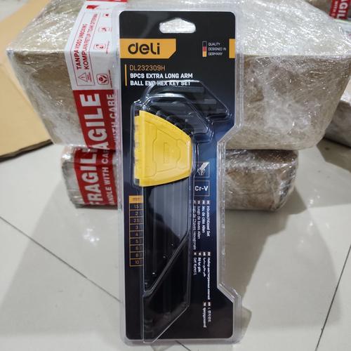 Jual DELI KUNCI L BALLPOINT 9 PCS EXTRA LONG BALLPOINT HEX KEY SET DELI ...