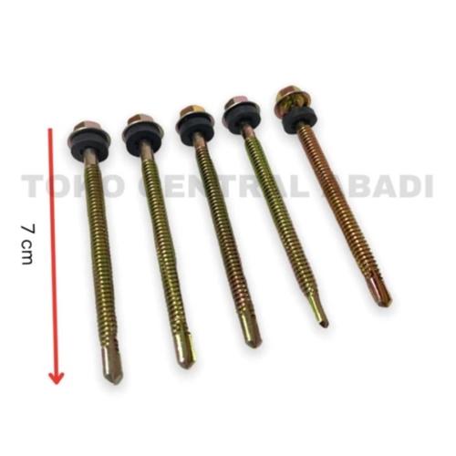 Jual Baud skrup roofing putih rufing baut 5cm 7cm baja ringan - 5cm ...