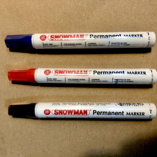Jual Spidol Snowman Permanent Marker G 12 ( Giant ) - BLACK, Per Lusin ...