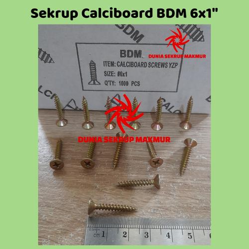 Jual (100 pcs) Sekrup Kuning GRC 6x1" / Skrup Calciboard 2.5CM - Kab ...
