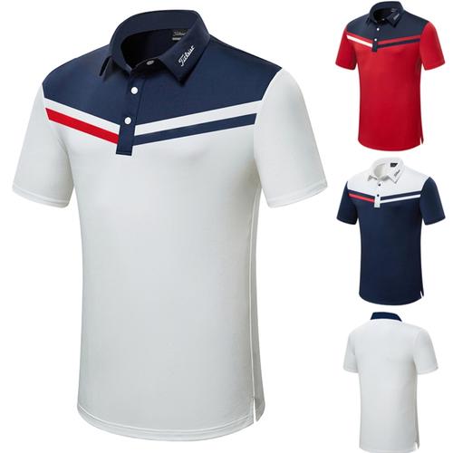 Jual Polo Shirt Baju Pria Golf Polyester Chest Stripes TTL-001 - Putih ...