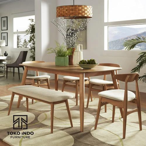 Jual Set Meja Makan Jati, Meja Makan Jati Kursi Bench Minimalis Busa ...
