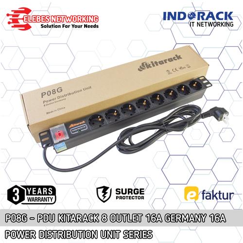 Jual P08G PDU 8 Outlet 16A Germany Power Distribution Unit Rack Server Rak - Kota Makassar ...