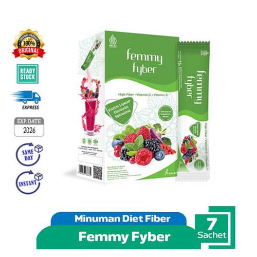 Jual (Box isi 7) Femmy Fyber Minuman Diet Fiber Mix Berry Vitamin C Vit ...