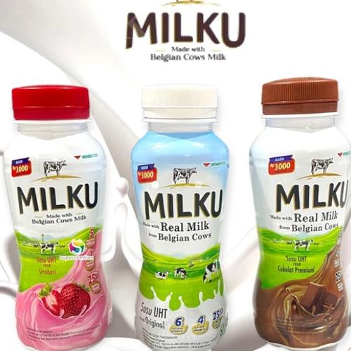 Jual Milku Susu UHT 200 ml Botol Rasa Strawberry Coklat dan Original ...