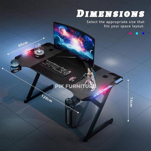 Jual MEJA GAMING LED MEJA KOMPUTER LAMPU GAMING TABLE MEJA BERMAIN ANAK ...