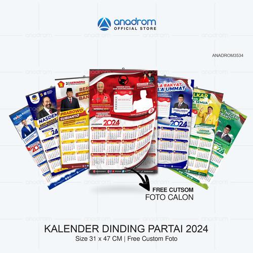 Jual Cetak Kalender Dinding Partai 2024 | Kalender Pemilu | Kalender ...
