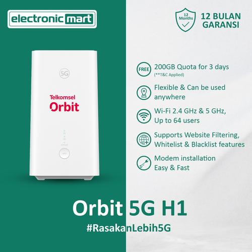 Promo Telkomsel Orbit 5G H1 Modem Wifi 5G High Speed Free Telkomsel ...