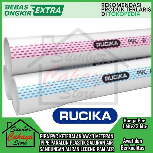 Jual PIPA 1" AW METERAN PVC RUCIKA PUTIH 1 2 METER PARALON PRALON LEDENG PIPE PLASTIK PELASTIK ...