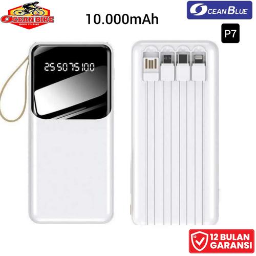 Promo Ocean Blue OCN P7 Power bank 10000mAh LED 4in1 Cable Fast ...
