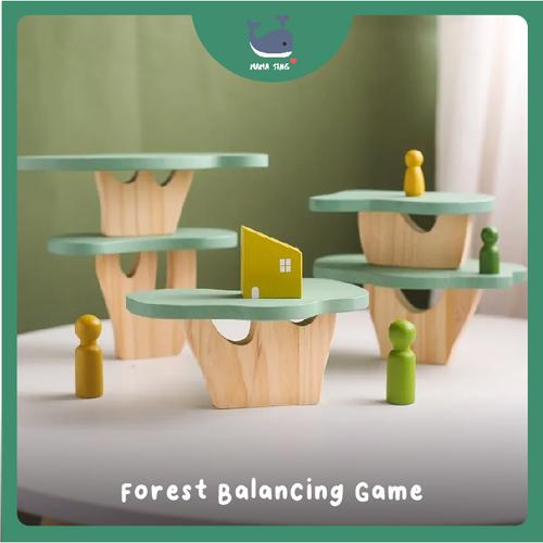 Promo MAMA SING Wood Forest Balancing Game Mainan Susun Kayu ...