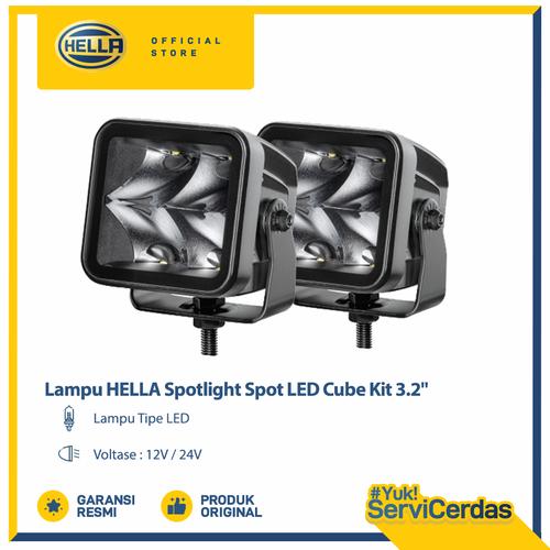 Promo Lampu HELLA Spotlight Spot LED Cube Kit 3.2" - Lampu Mobil Cicil ...