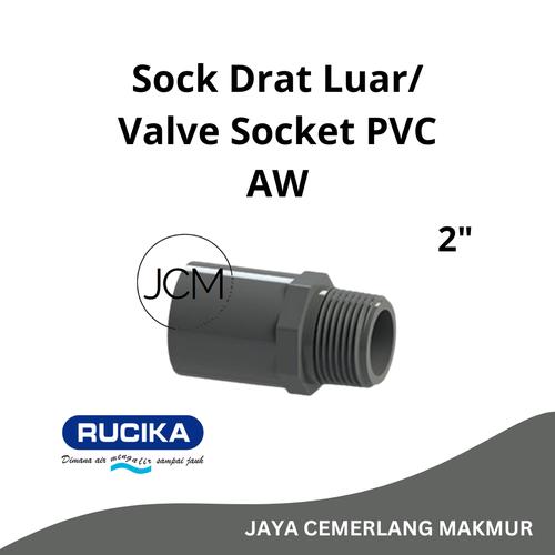 Jual Sock Drat Luar (SDL) PVC AW Rucika 2" / Valve Socket PVC AW Rucika ...