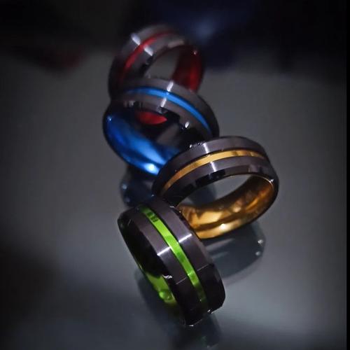 Promo Nine Worlds Ring Zirconia black dengan red, blue, Gold, green dan ...