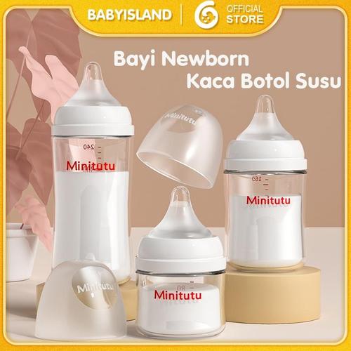 Jual Minitutu Wide Neck Botol Susu Kaca Pigeon Style Botol Susu Nipple Bayi - 240ML M - Kota ...