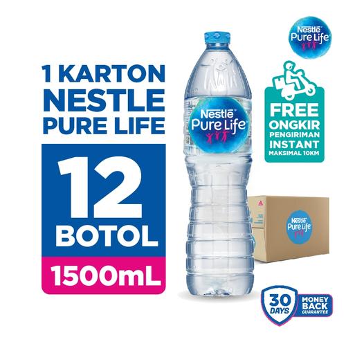Jual Air Mineral Nestle Pure Life 1500mL - 1 Karton / Pure Life / Air ...