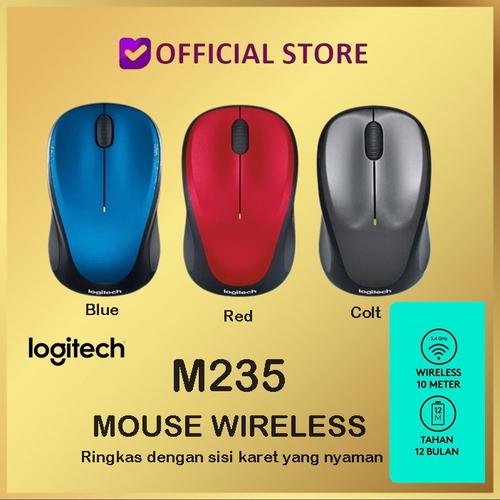 Promo Logitech M235 Mouse Wireless Grip Karet Nyaman M 235 - Merah ...