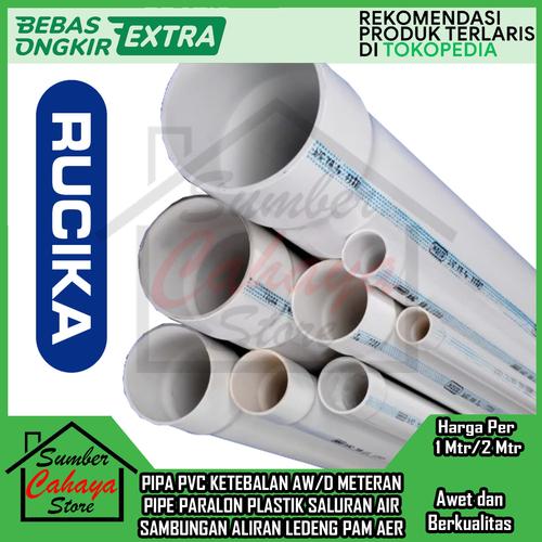 Jual PIPA 1½" AW D METERAN PVC RUCIKA PUTIH 1 2 METER PARALON 1.5 1,5 ...