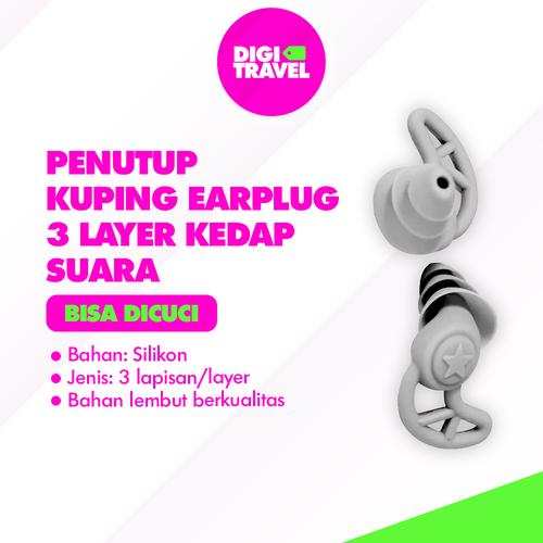 Jual DIGI TRAVEL Ear Plugs Peredam Suara | Ear Plugs Noise Reduction | Peredam Suara 3 Layers ...