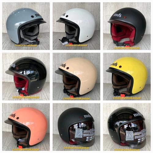 Jual Helm MDS Magnum MDS Retro Half Face Model Bogo Kaca Full Smoke SNI ...