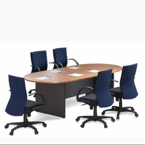 Jual meja meeting oval conference table 240 x 100 cm top warna beach ...