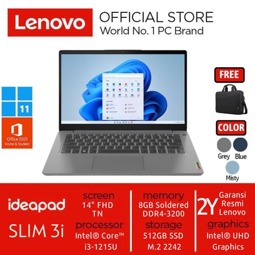 Promo Lenovo IP3 Slim 3 CXID CYID D0ID i3 1215U/8GB/512GB/14" FHD/W11 ...
