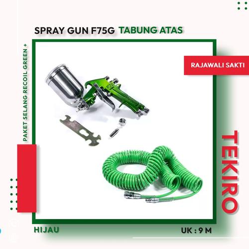 Jual TEKIRO SELANG ANGIN RECOIL PLUS SPRAY GUN ANGIN F75 TABUNG ATAS ...