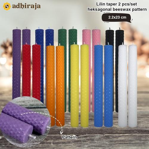 Jual Lilin Batang Serbaguna Taper Hexagonal Beeswax Pattern Solid ...