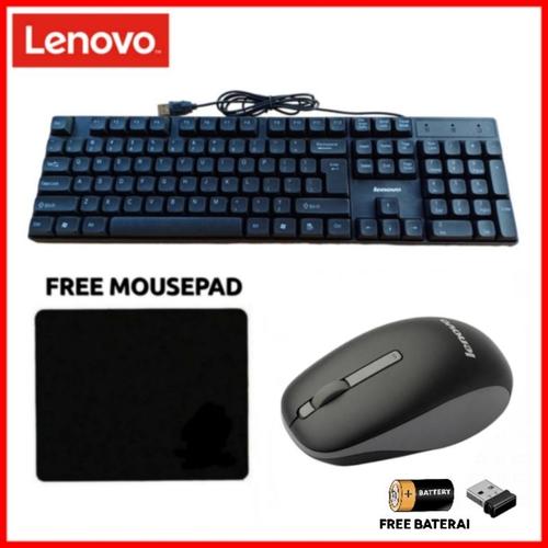 Jual PAKET KEYBOARD LENOVO K-2023 + MOUSE WIRELESS LENOVO N100 ...