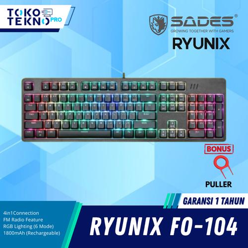 Promo Sades Ryunix FO-104 Keyboard Gaming Mechanical Fullsize - Outemu ...