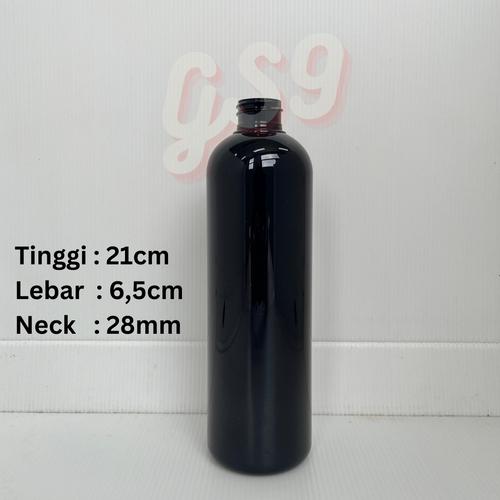 Jual BOTOL PLASTIK TANPA TUTUP 500ML BOSTON ROUND HITAM PET NECK 28 ...