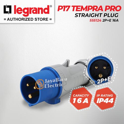 Jual Legrand Straight Plug 2P+E / 3 Pin 16A P17 Tempra Pro 555124 ...