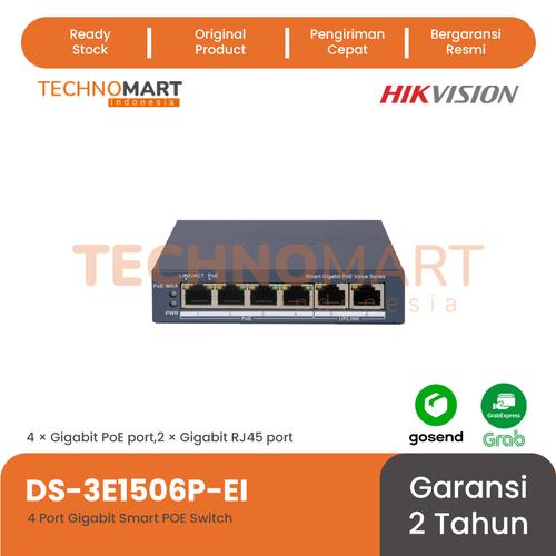Jual DS-3E1506P-EI - HIKVISION 4 PORT GIGABIT SMART POE SWITCH ...