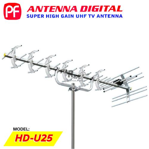 Jual Antena Televisi Digital Luar Ruangan Outdoor PF HDU HD U 25 U25 HDU25 Super High Gain UHF ...