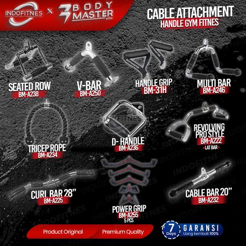 Jual BODYMASTER Cable Attachment Handle Gym Fitnes Tricep rope, Seated ...