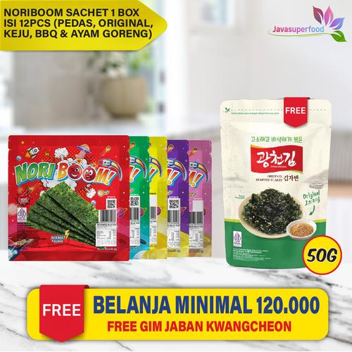 Jual NorIBoom 1 BOX ISI 12 / Nori Sachet Seaweed Snack 3g Halal ...