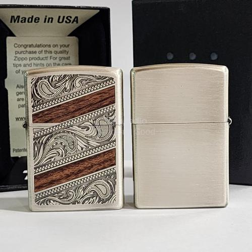 Jual Original Zippo Wood Arabesque Silver Japan Finish - Jakarta Barat ...