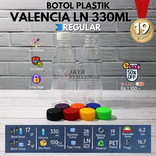 Jual Botol plastik PET 330ml valencia jus susu kopi tutup LN warna ...