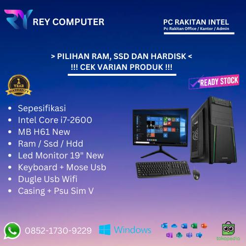 Jual Pc Rakitan Fullset Siap Pakai Core i7-2600 (Ram/Ssd/Hdd Cek Di Varian) Untuk Kantor ...